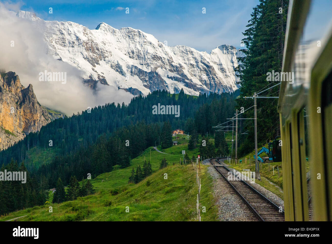 Alps Landscape from train Stock Photo - Alamy