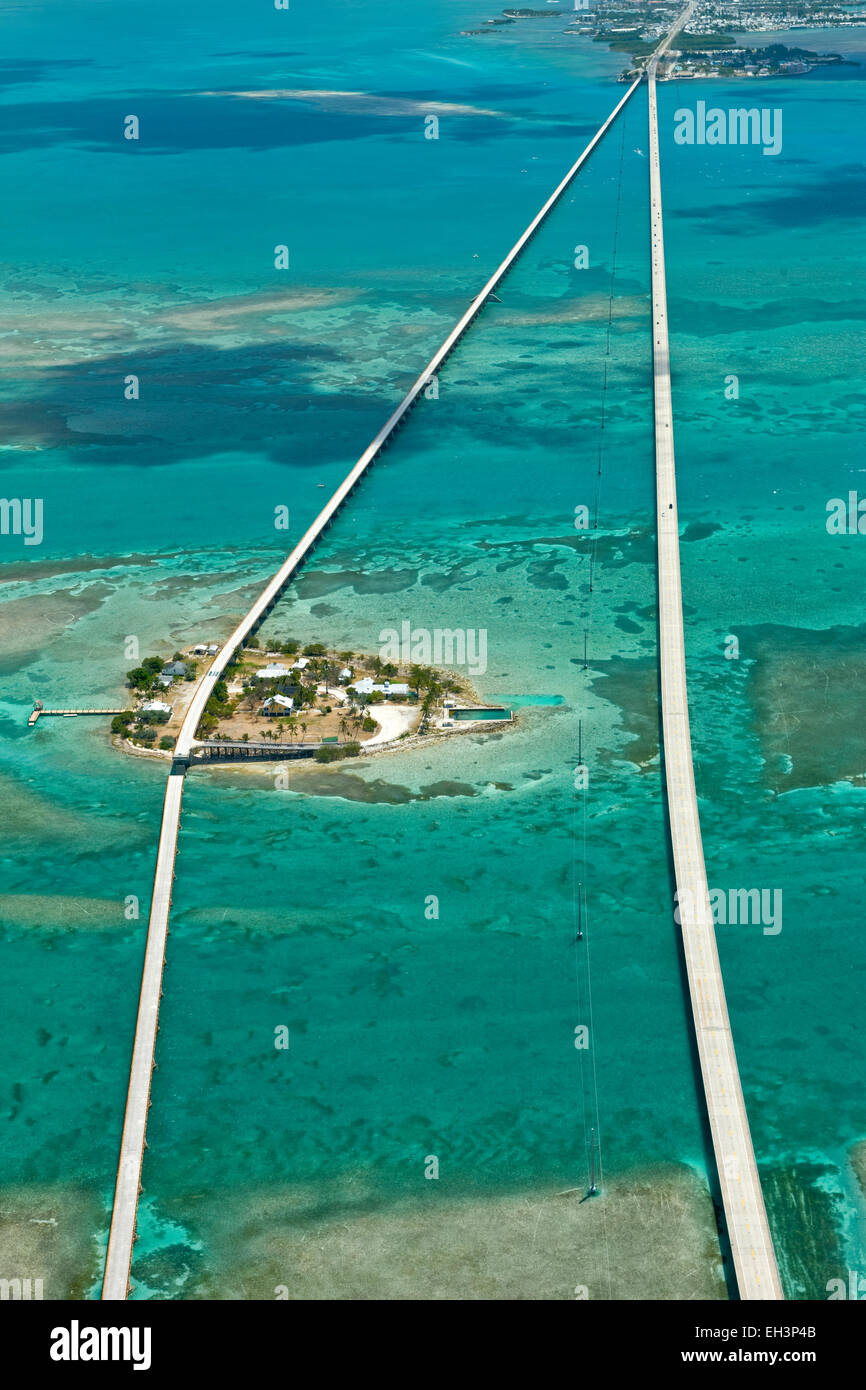 AERIAL PIGEON KEY SEVEN MILE BRIDGE MONROE COUNTY FLORIDA USA Stock ...
