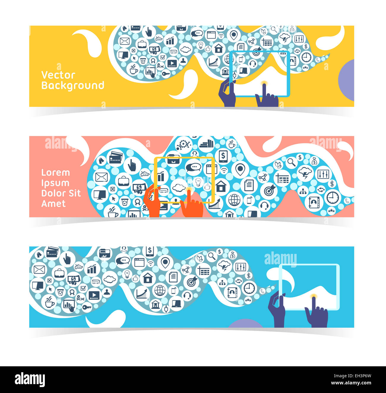 Set of horizontal banners, headers. Editable design template Stock ...