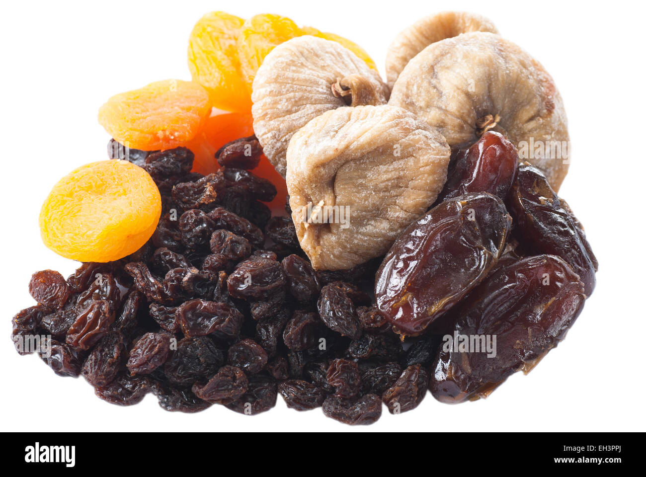 Dried fruits on white background Stock Photo - Alamy