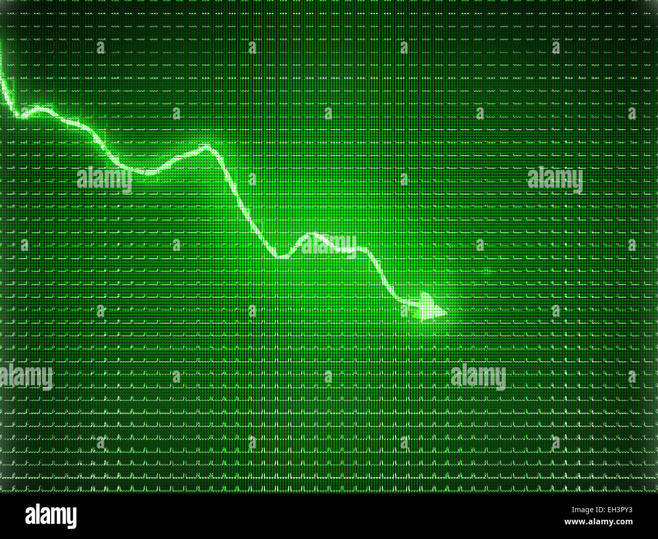 Green trend graph as symbol of business contraction or financial crisis ...