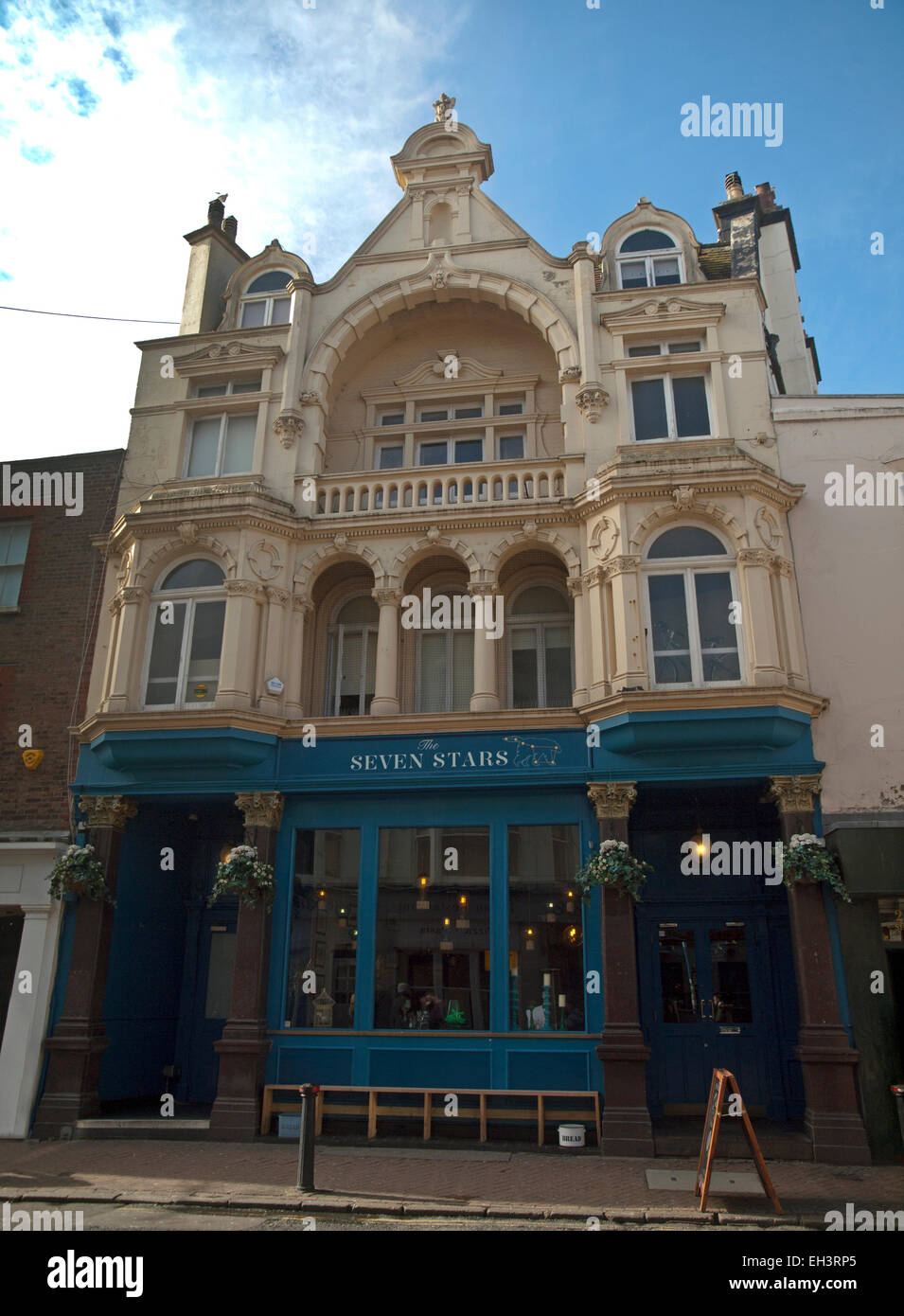 The facade of the Seven Stars pub in the Lanes area of Brighton Stock ...