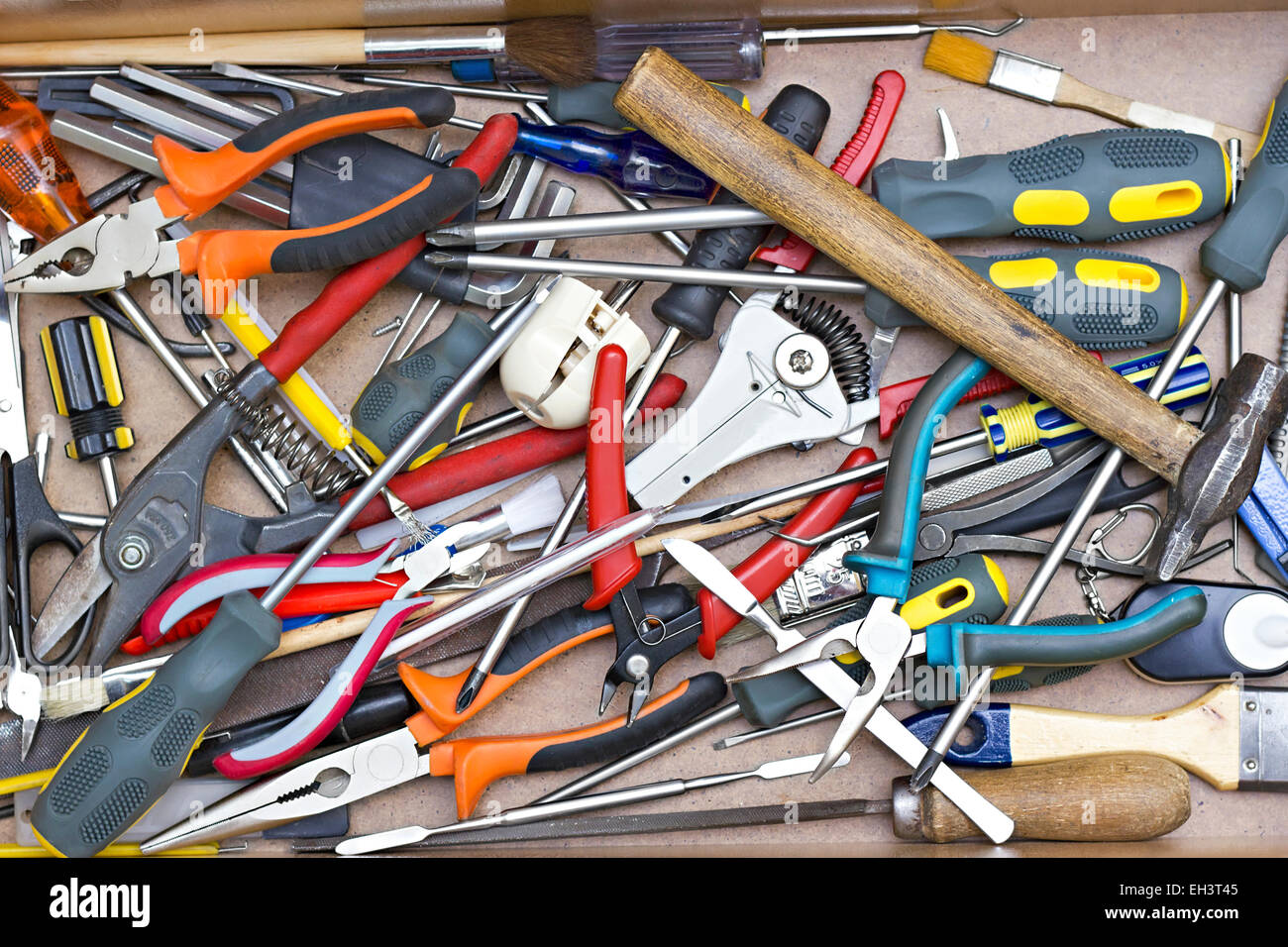 a bunch of different instruments in the background Stock Photo - Alamy