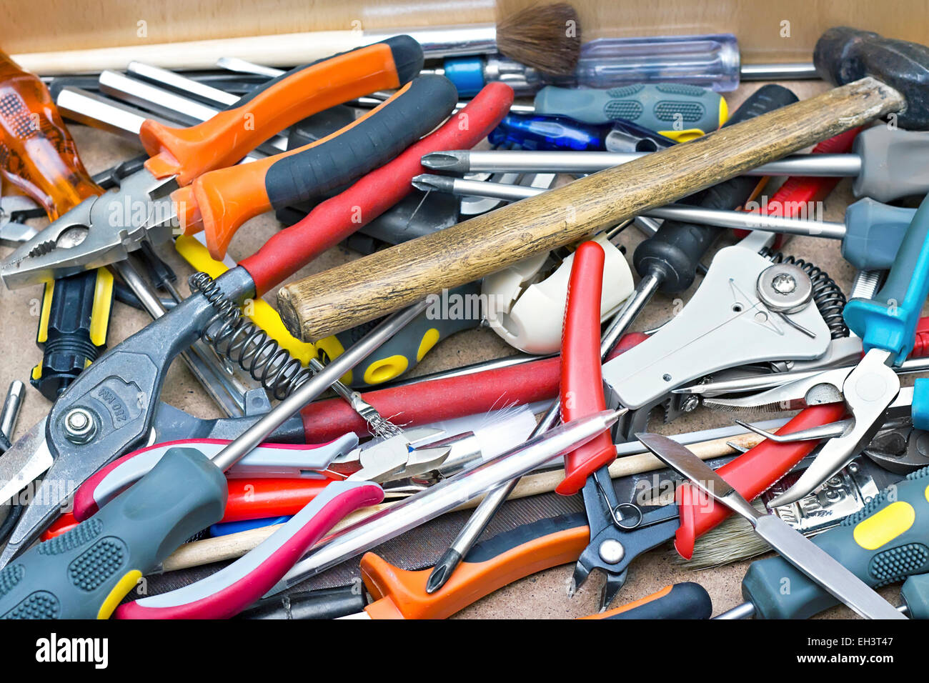 a bunch of different instruments in the background Stock Photo - Alamy