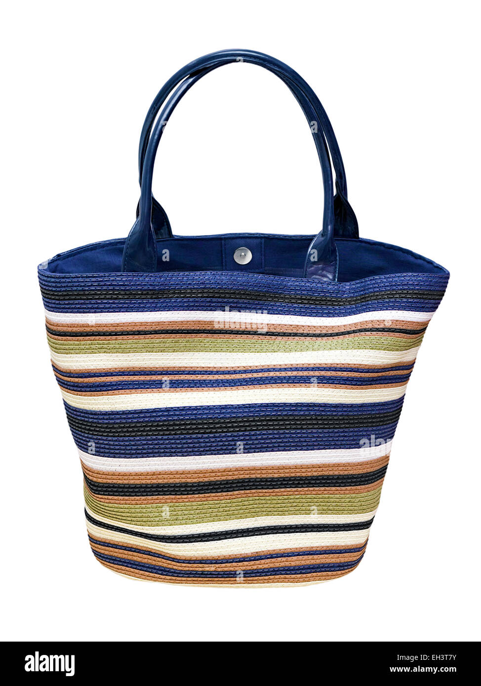 colorful woven shopping bag isolated on white background Stock Photo ...