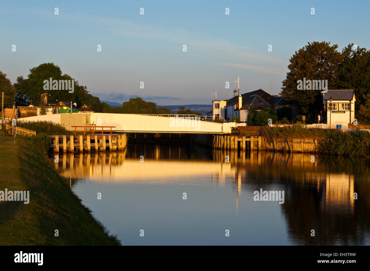 Clachnaharry swing bridge over the Caledonial Canal and signal box ...