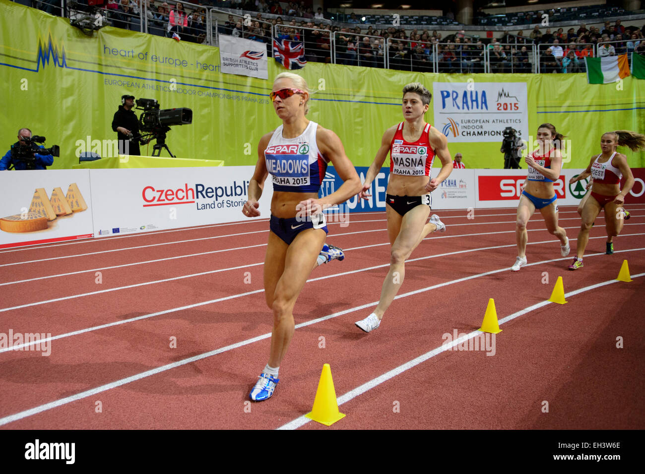 Prague, Czech Republic. 6th Mar, 2015. From left to right Jenny Meadows ...