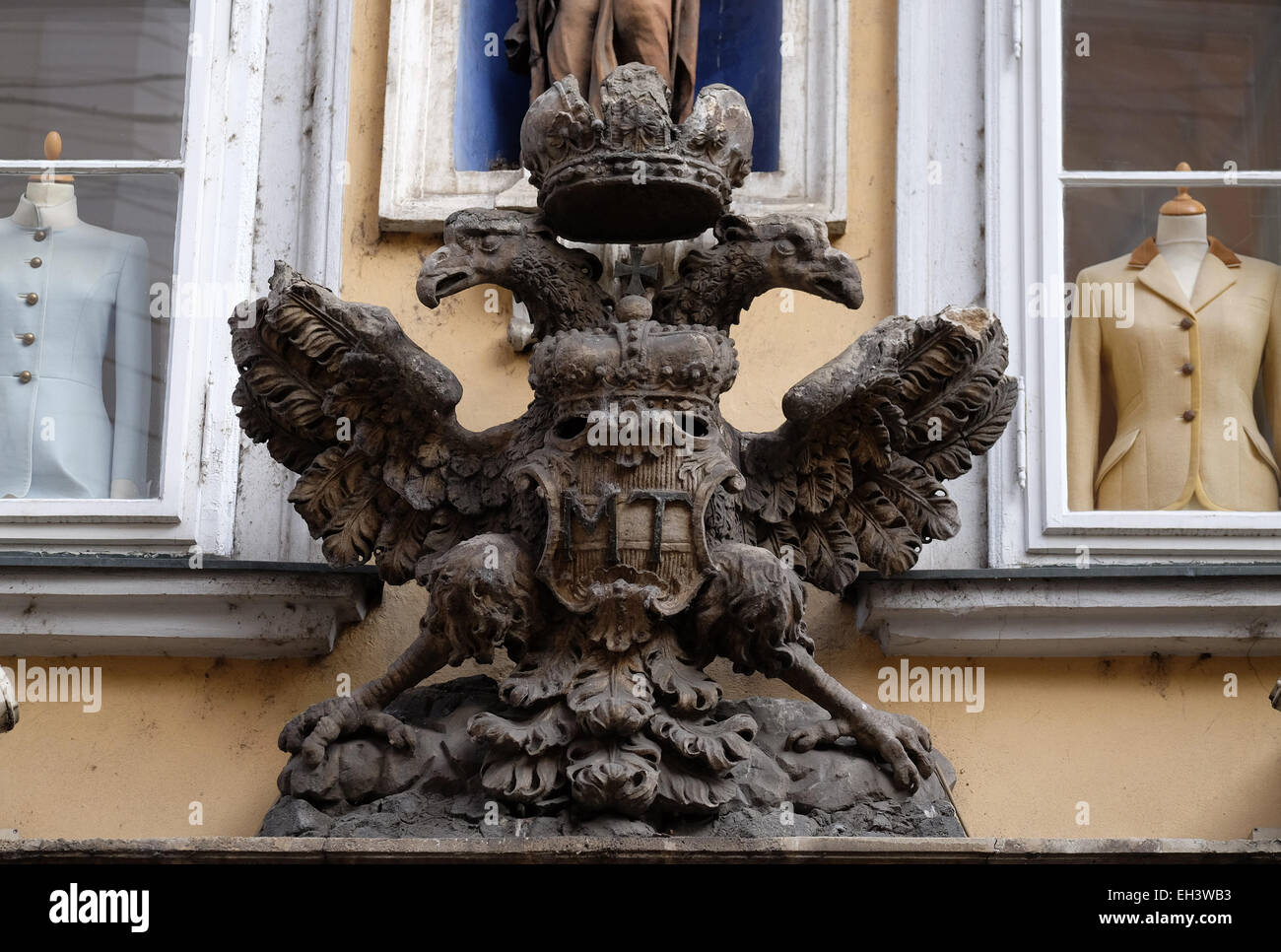 Imperial eagle emblem in Graz, Styria, Austria on January 10, 2015 ...