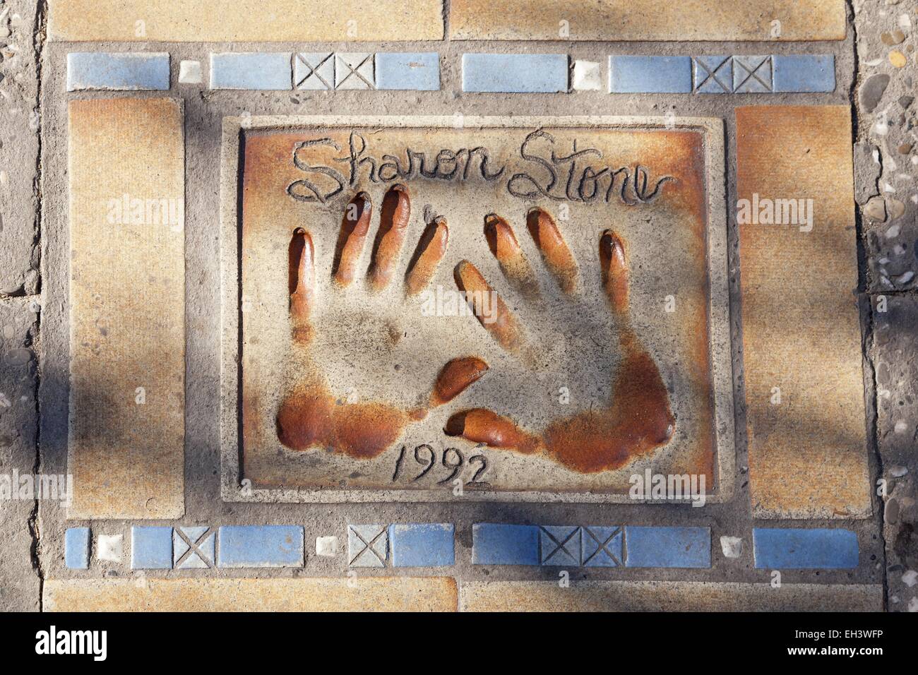 hand-prints of Sharon Stone, Allée des Stars, Cannes, Cote d´Azur ...