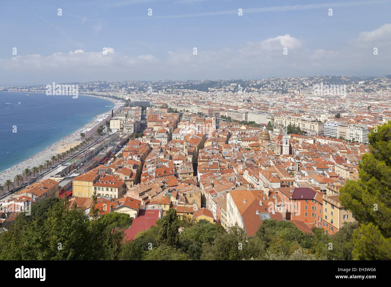 panoramic view from Castle Hill, Nice, Cote d´Azur, South of France ...
