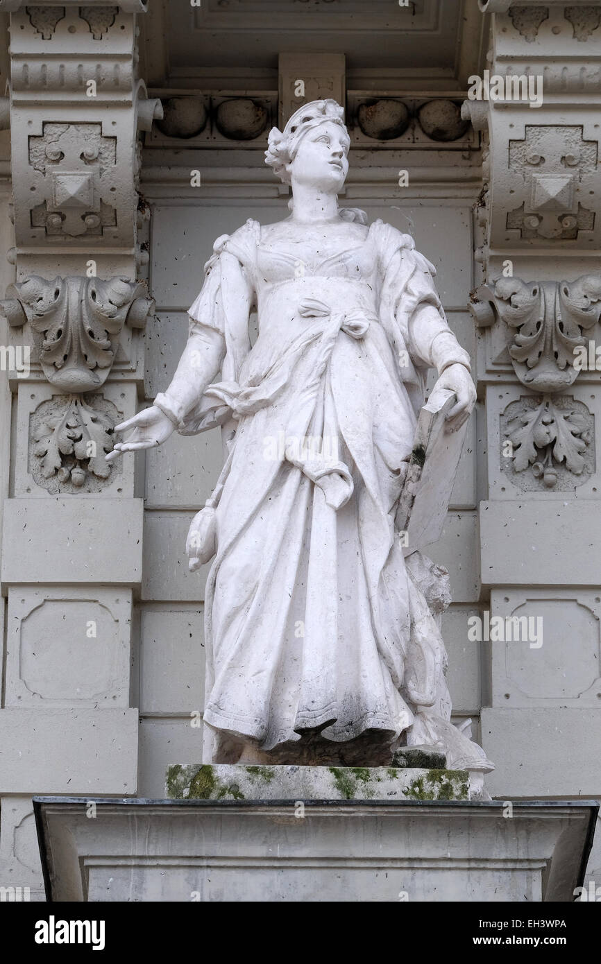 Statue of Commerce, allegorical representation, detail of Rathaus Town ...