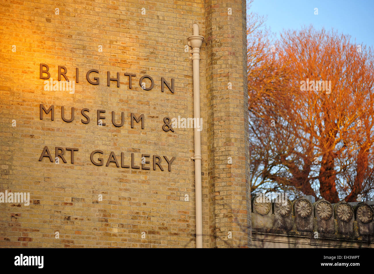 Exterior sign of the Brighton Museum and Art Gallery Stock Photo - Alamy