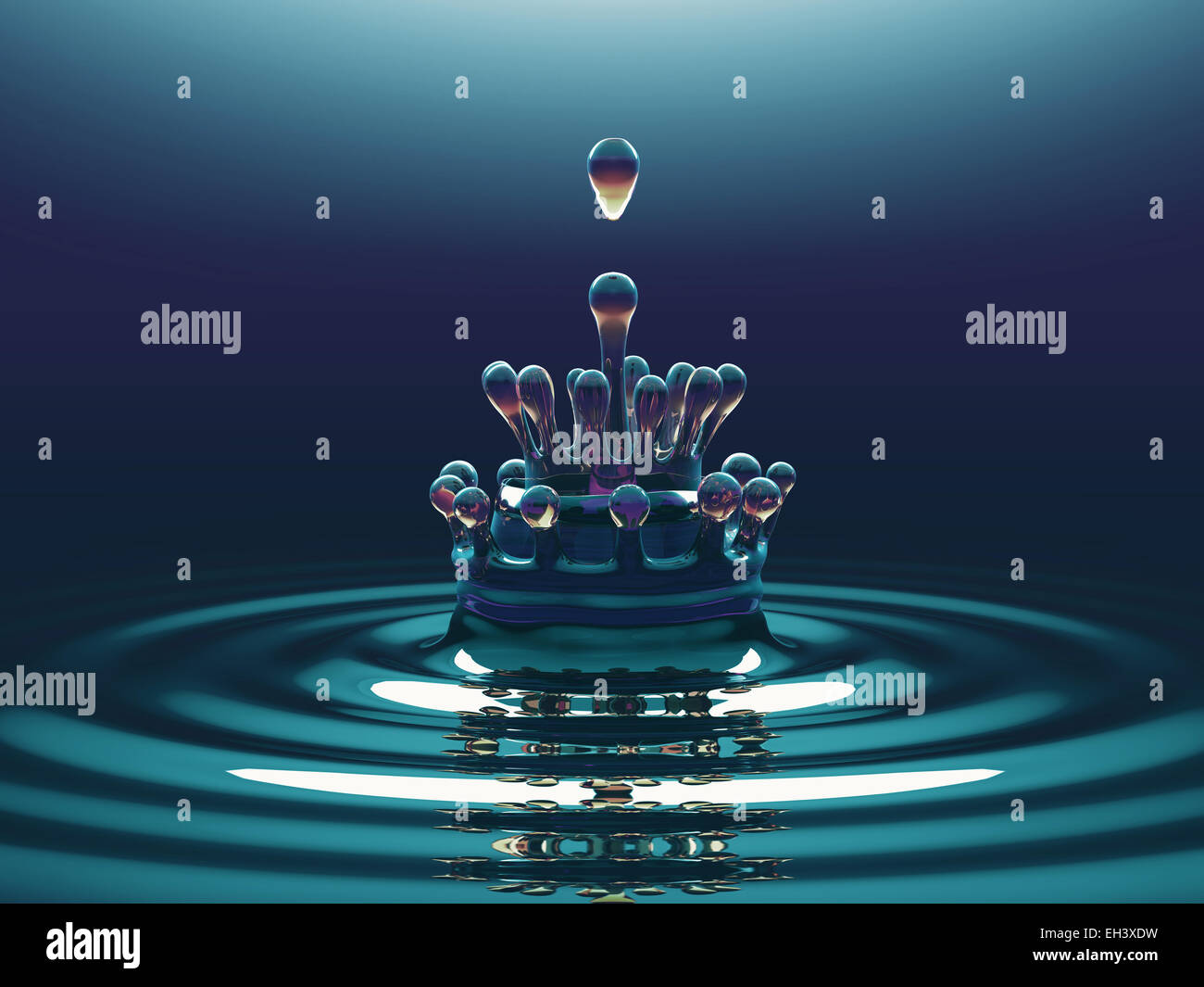 Abstract Blue fluid splashes and ripples on surface Stock Photo - Alamy