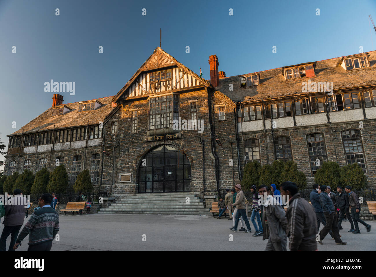 The Victorian British-era town hall at Shimla, Himachal Pradesh, India ...
