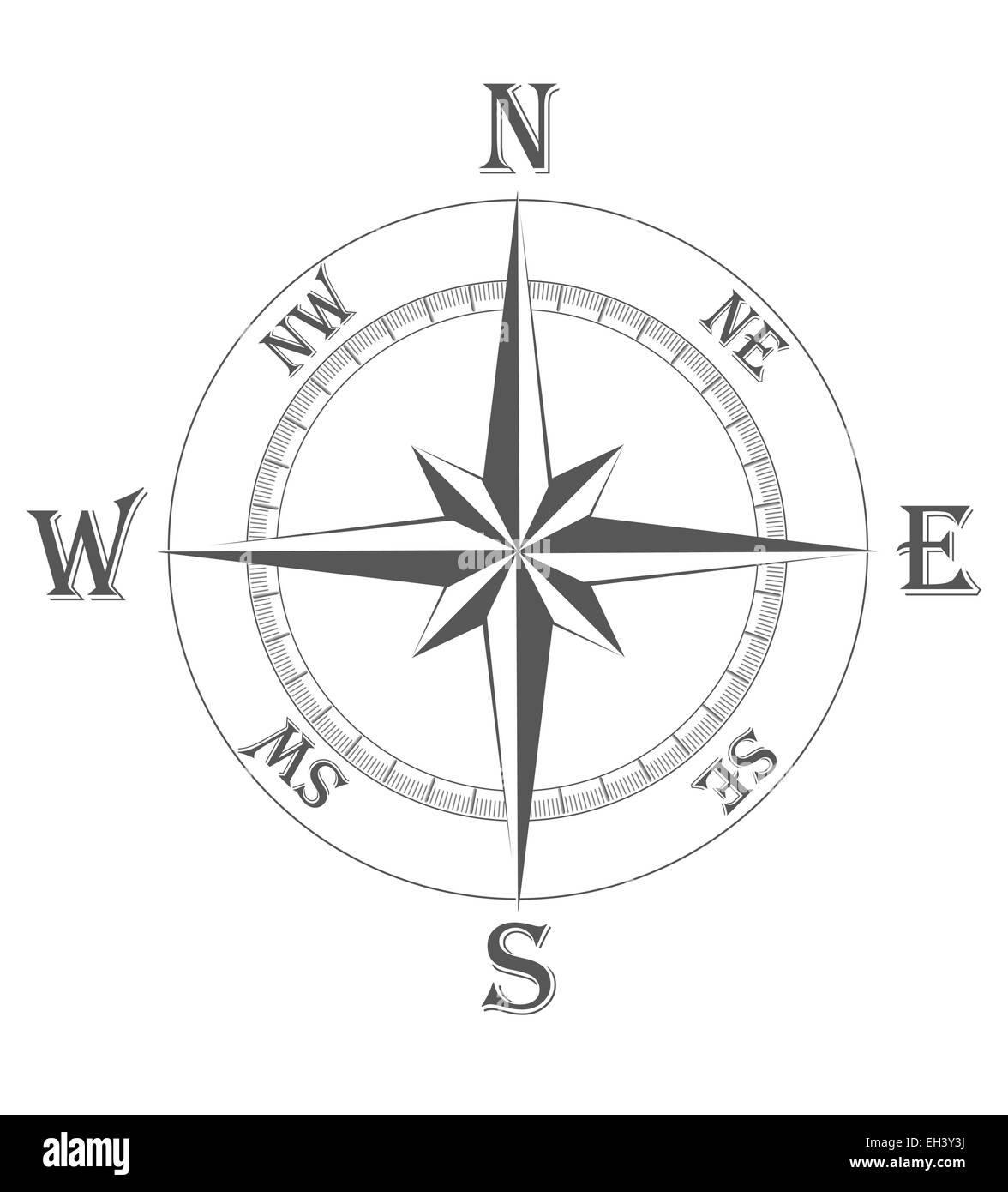 ancient wind rose illustration isolated on white background Stock Photo ...