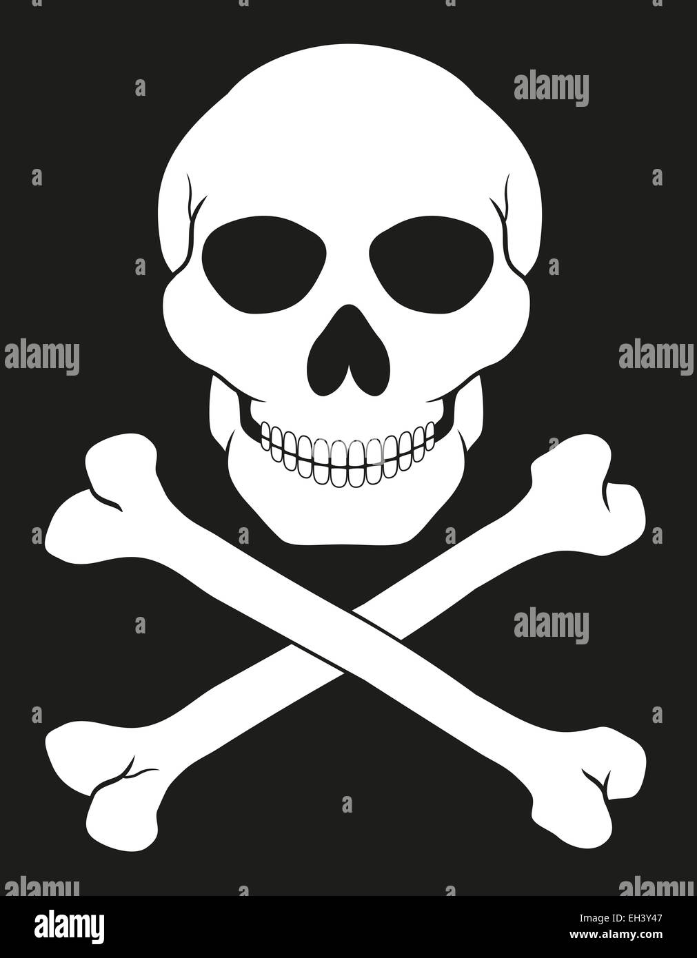 pirate skull and crossbones illustration isolated on white background ...