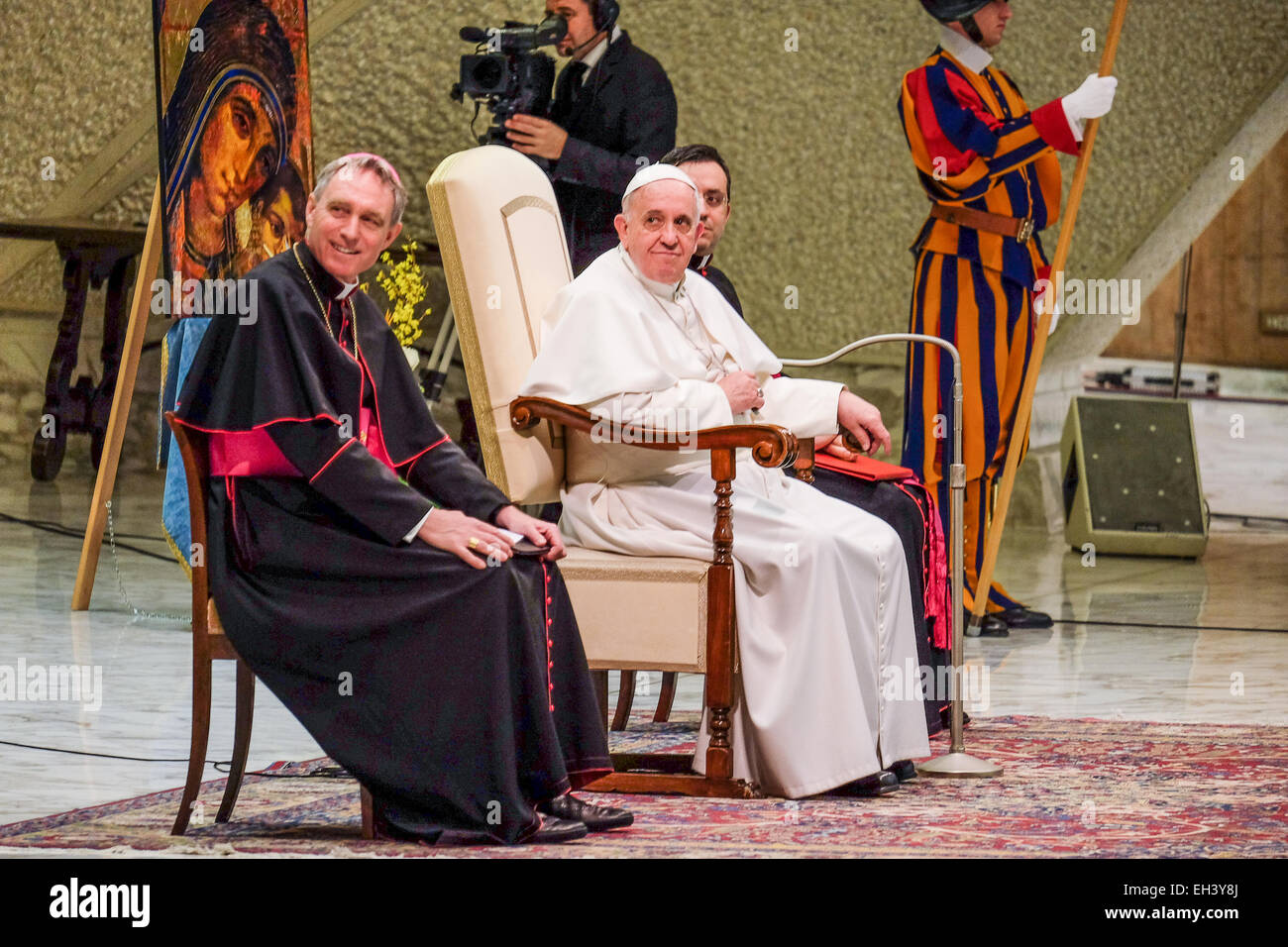 Vatican City. 6th March, 2015. Pope Francis meets the kids of Jesuit ...