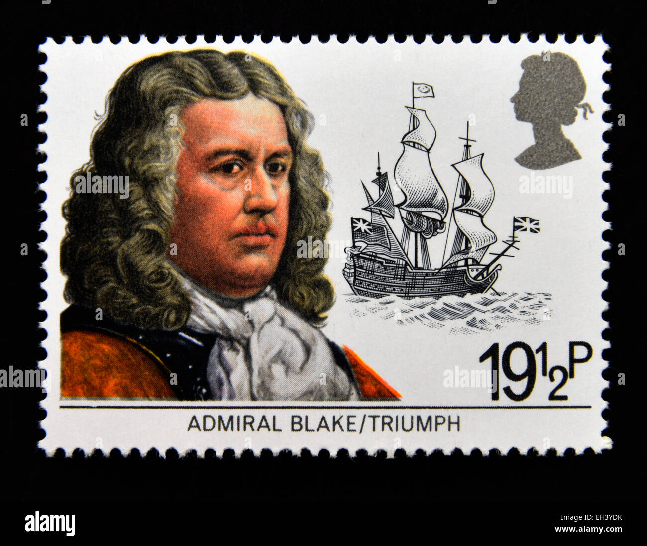 Postage stamp. Great Britain. Queen Elizabeth II. 1982. Maritime ...
