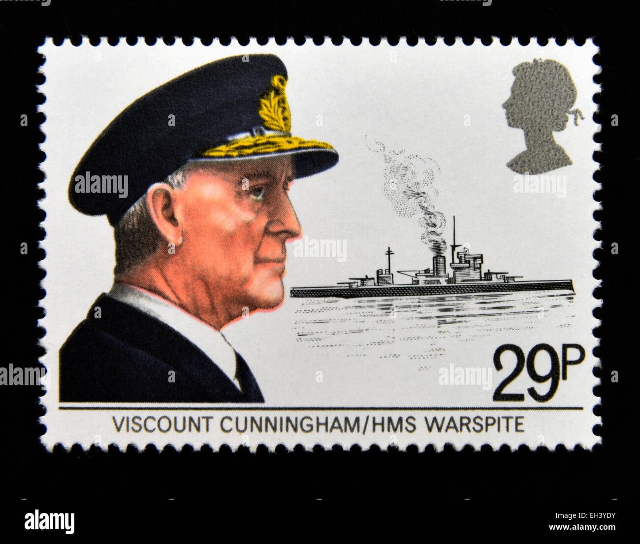 Postage stamp. Great Britain. Queen Elizabeth II. 1982. Maritime ...