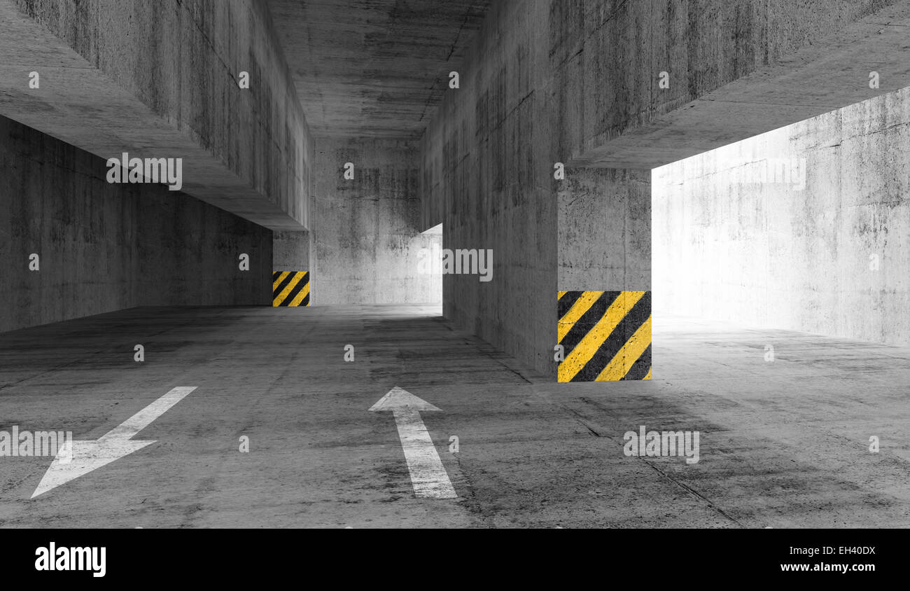 Abstract concrete urban parking interior. 3d illustration Stock Photo ...