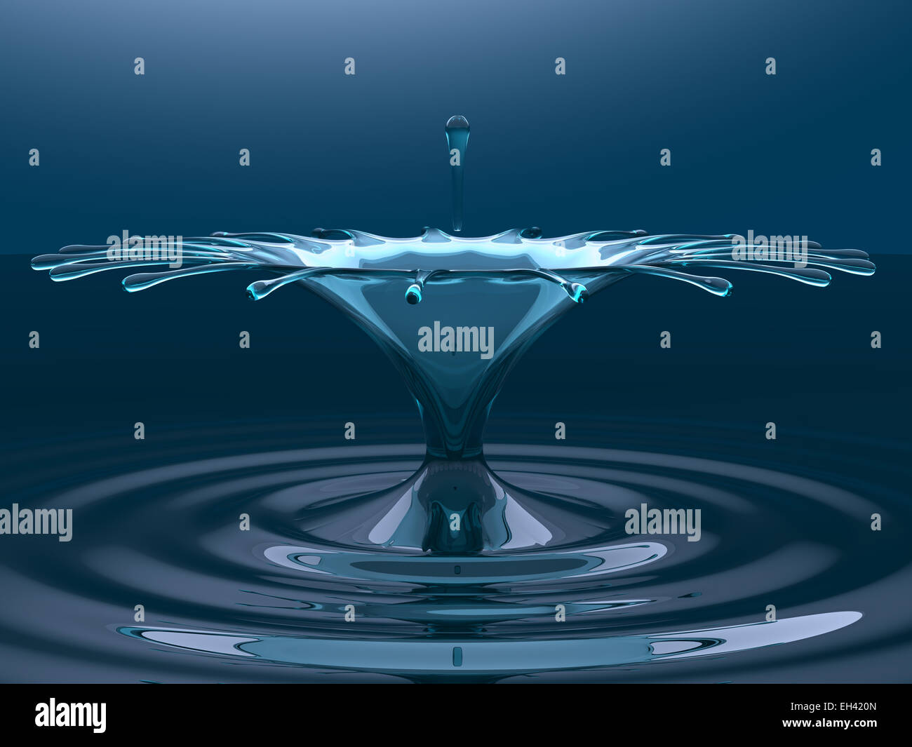 Splash of blue fluid with droplets and splatter. Large resolution Stock ...