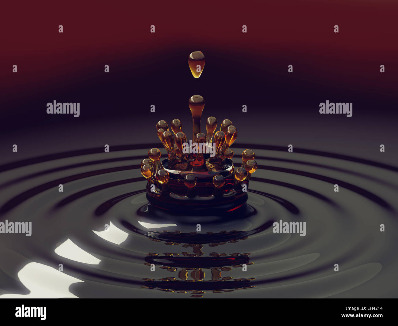 Splash of colorful liquid with droplets and water crown Stock Photo - Alamy