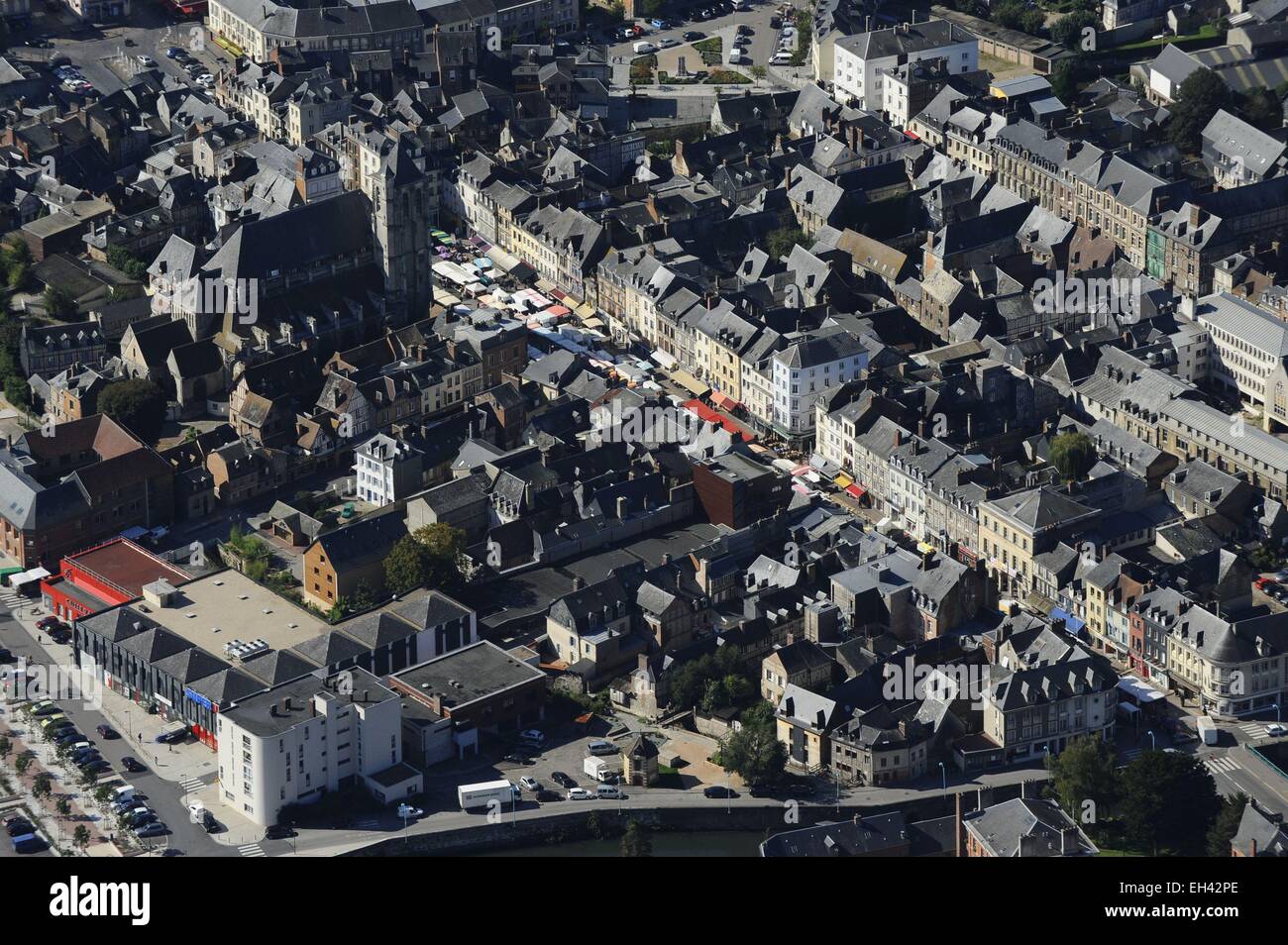 France, Eure, Pont Audemer (aerial view Stock Photo - Alamy