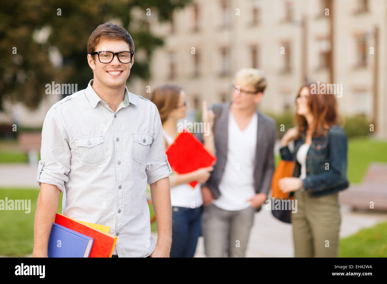 teenage boy with classmates on the back Stock Photo - Alamy
