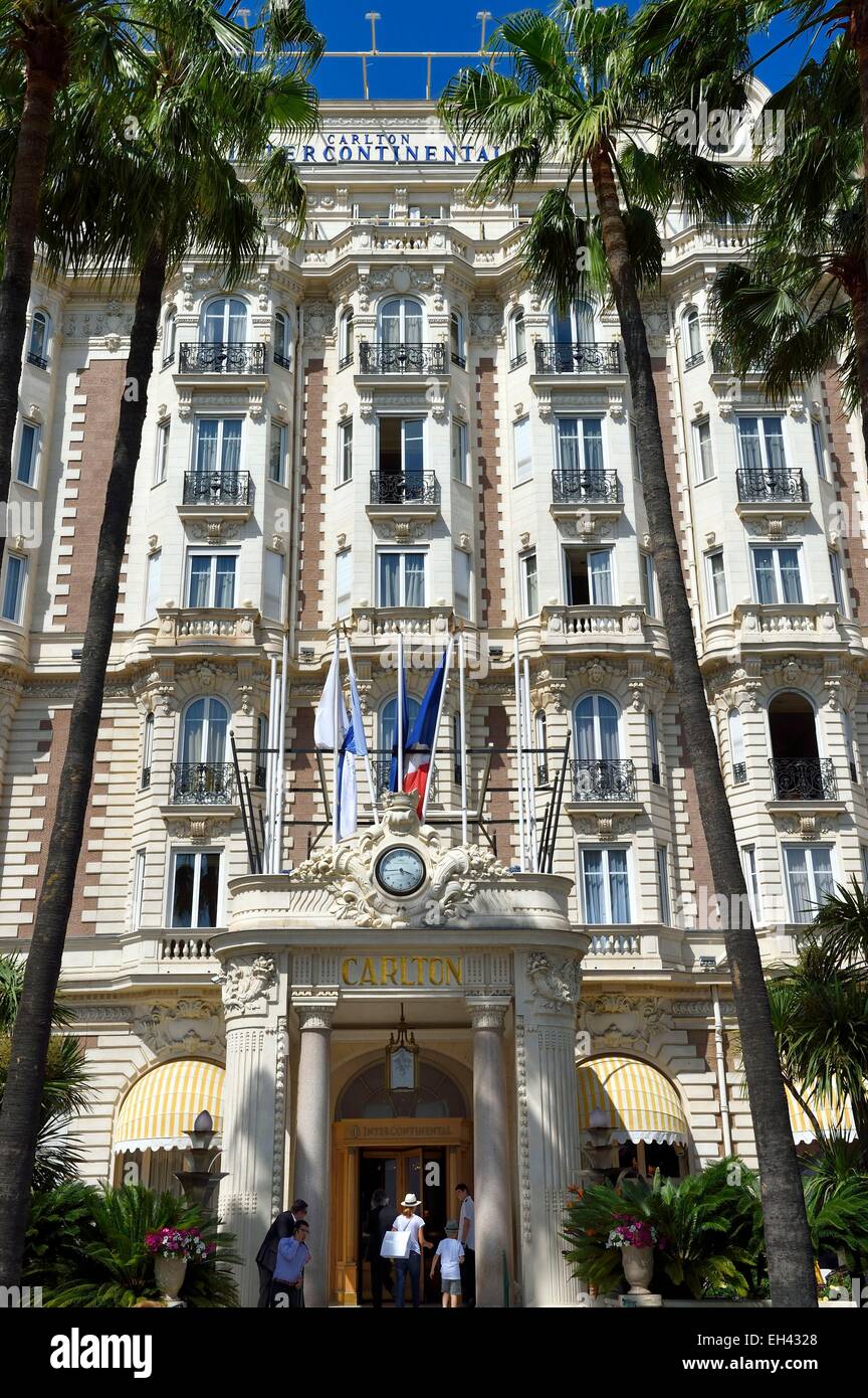 France, Alpes Maritimes, Cannes, the Carlton palace on the boulevard de ...