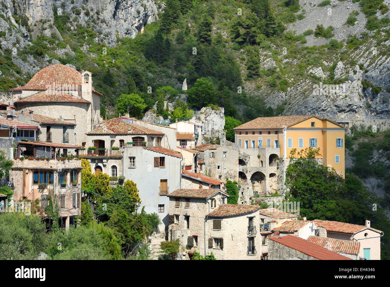 France, Alpes Maritimes, the hilltop village of Peille, the Chapel of ...