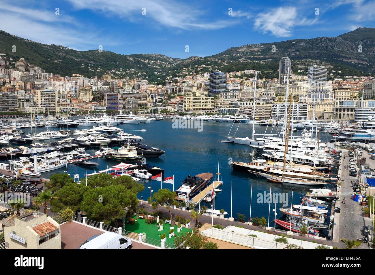 Principality of Monaco, Monaco, yachts at dock in Port Hercule Stock ...