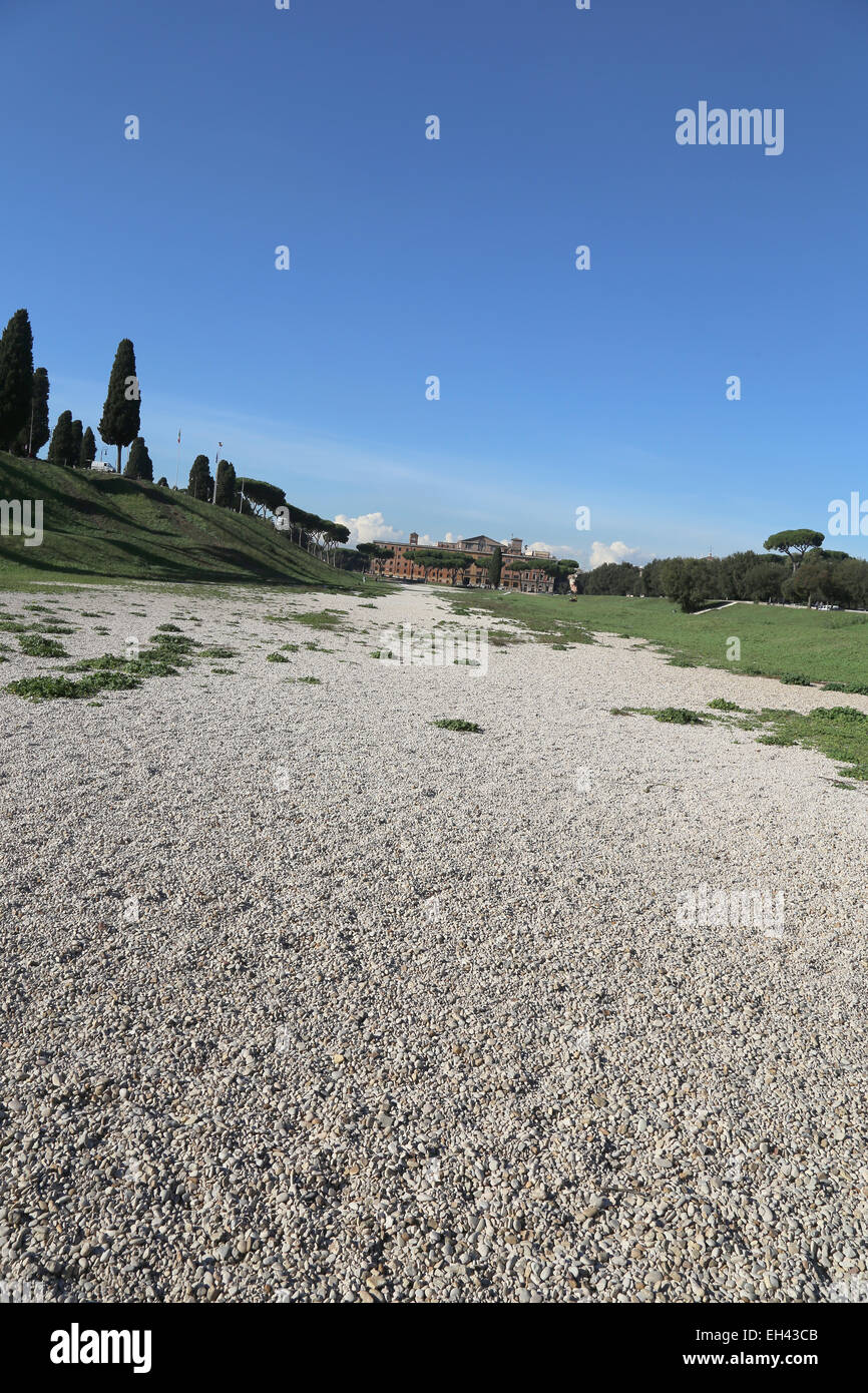Italy. Rome. Circus Maximus. Ancient Roman chariot racing stadium. View ...
