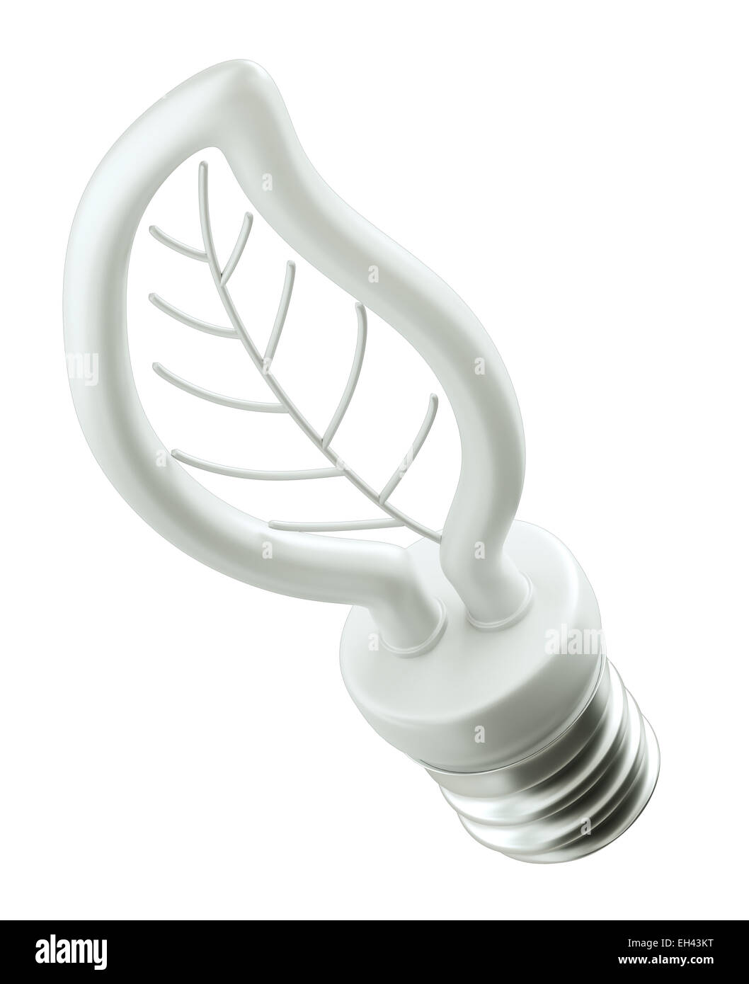 Energy efficiency: leaf light bulb isolated over white background Stock ...