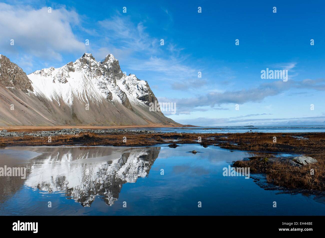 Iceland, Austurland, Vesturhorn mountains Stock Photo - Alamy
