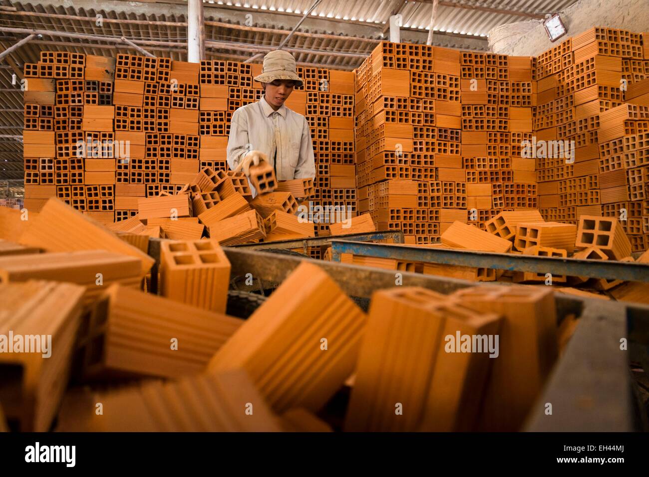 Vietnam, Dong Thap province, Mekong delta, Sadec, bricks factory ...