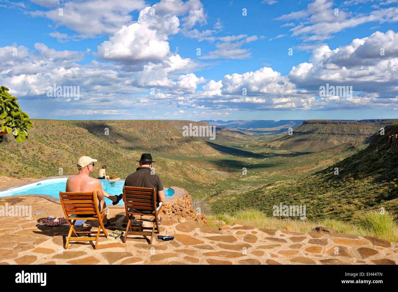 Namibia, Damaraland region, Grootberg lodge with a view on Grootberg ...