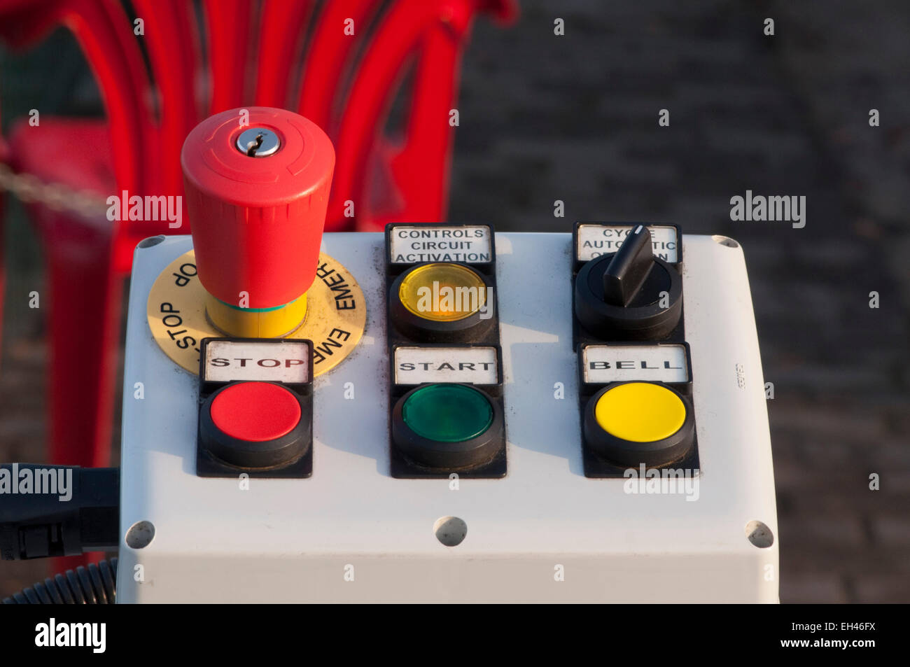 Big red emergency stop button hi-res stock photography and images - Alamy