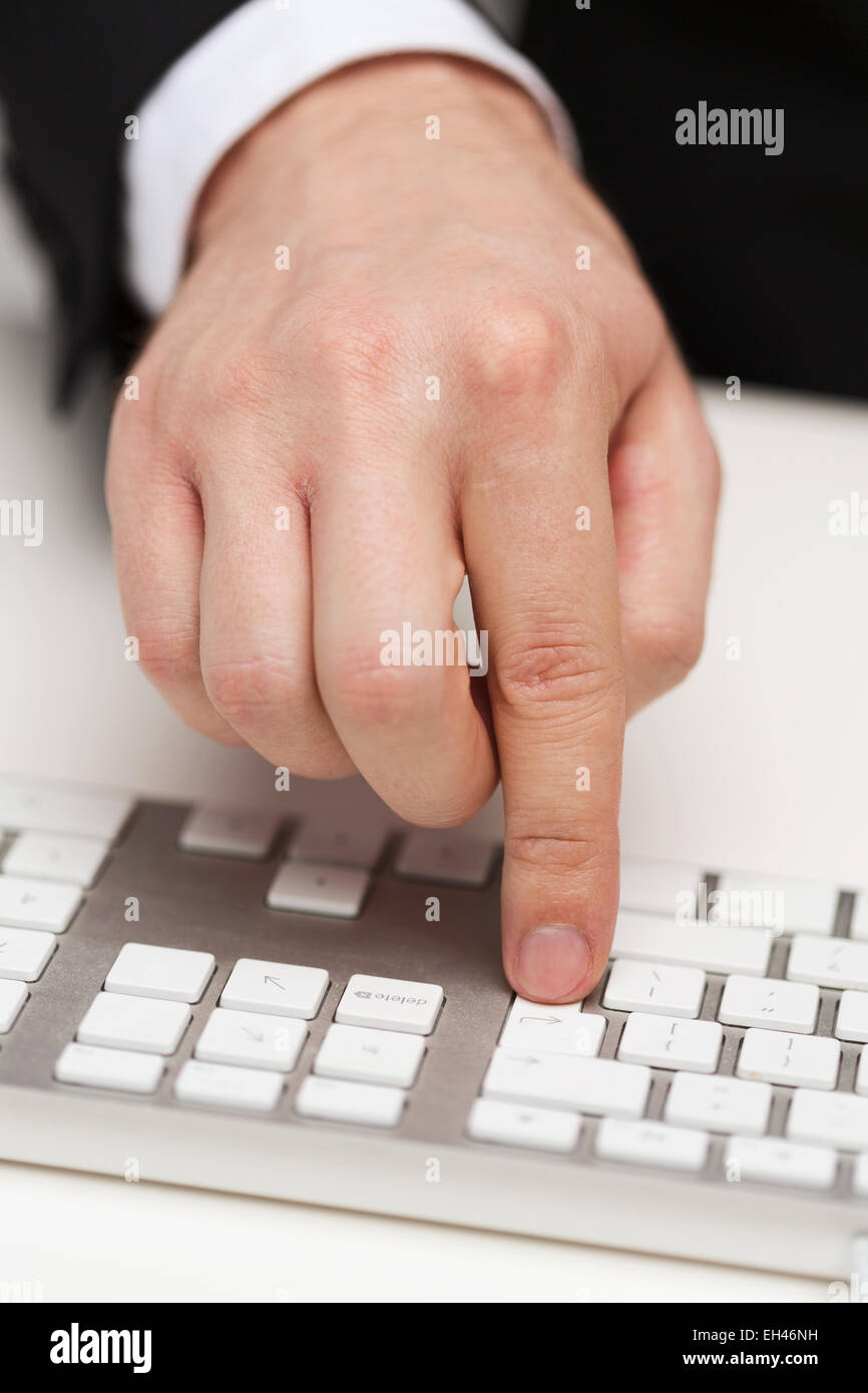 businessman working with keyboard Stock Photo - Alamy