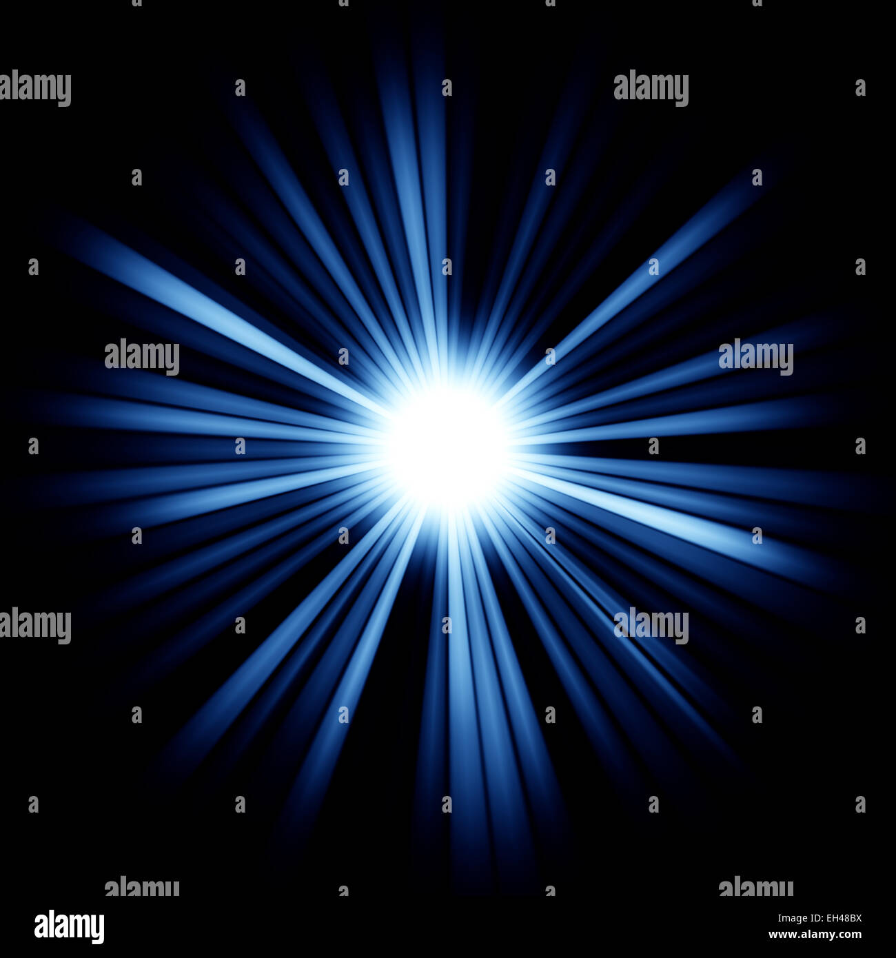 Blue Beams of light: shining star in the dark. Large resolutin Stock ...