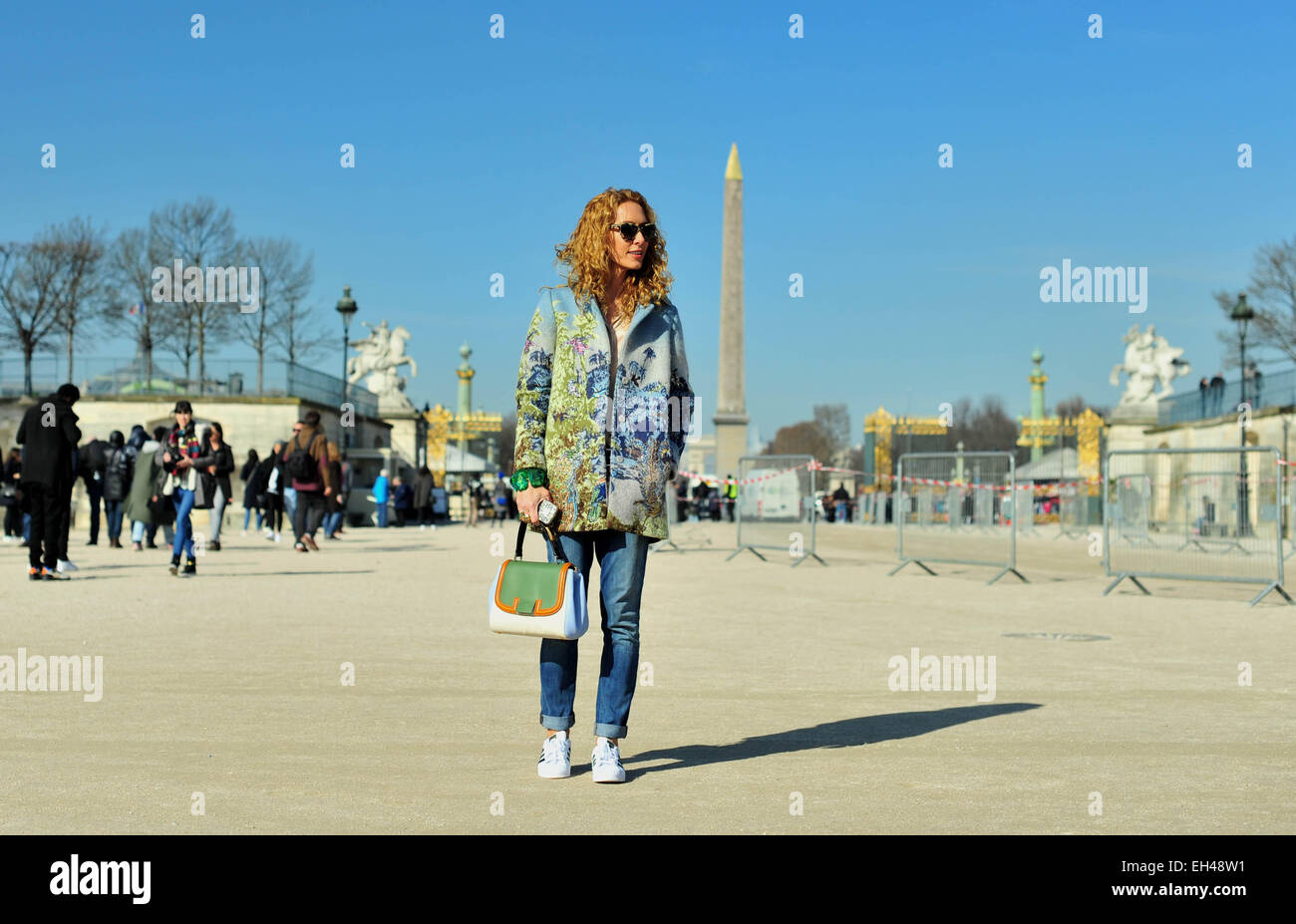 Elina Halimi, Art Drictor of Kabuki, arriving at the Carven show in ...