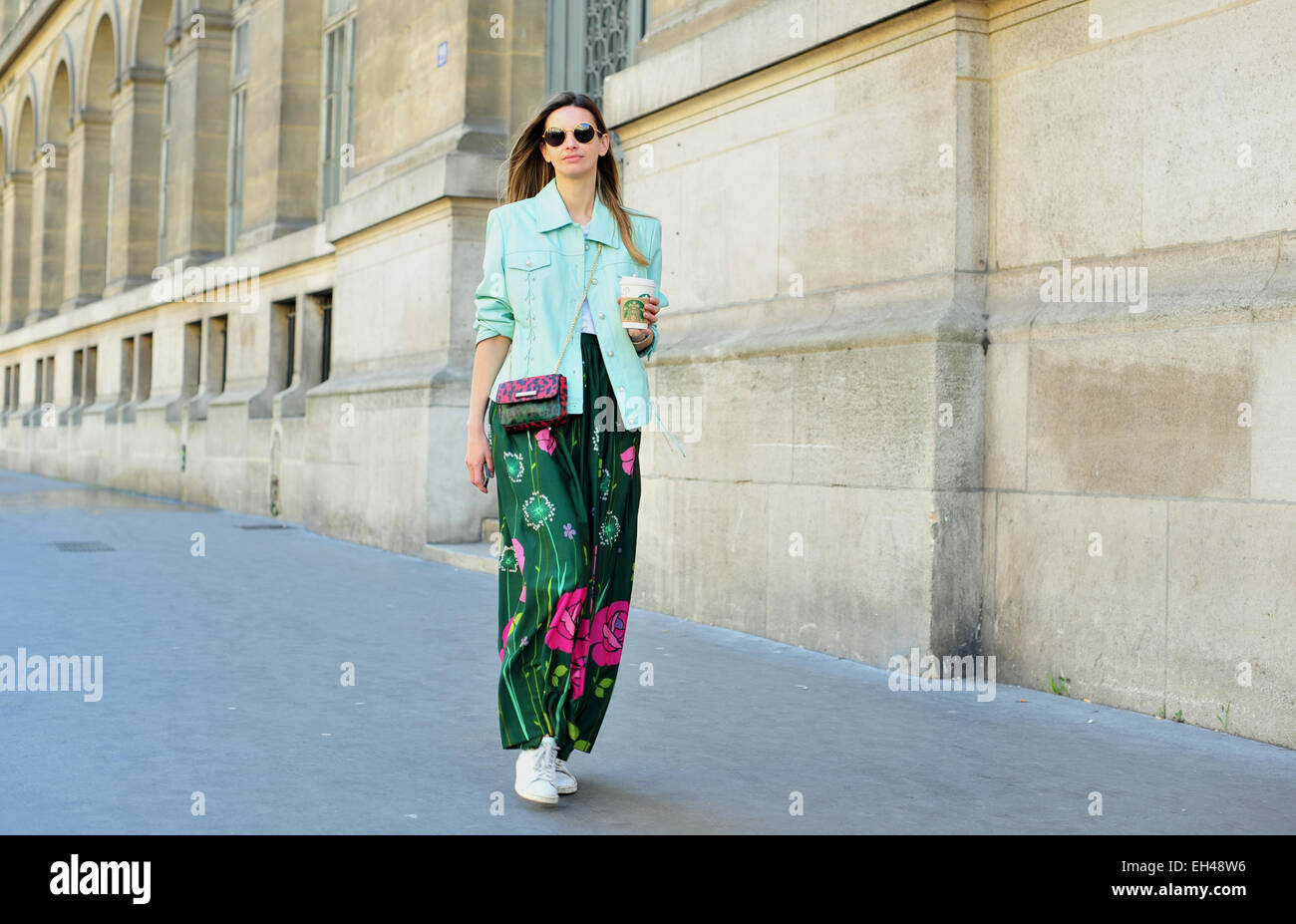 Clara Racz arriving at the Ann Demeulemeester Fall 2015 runway show in ...