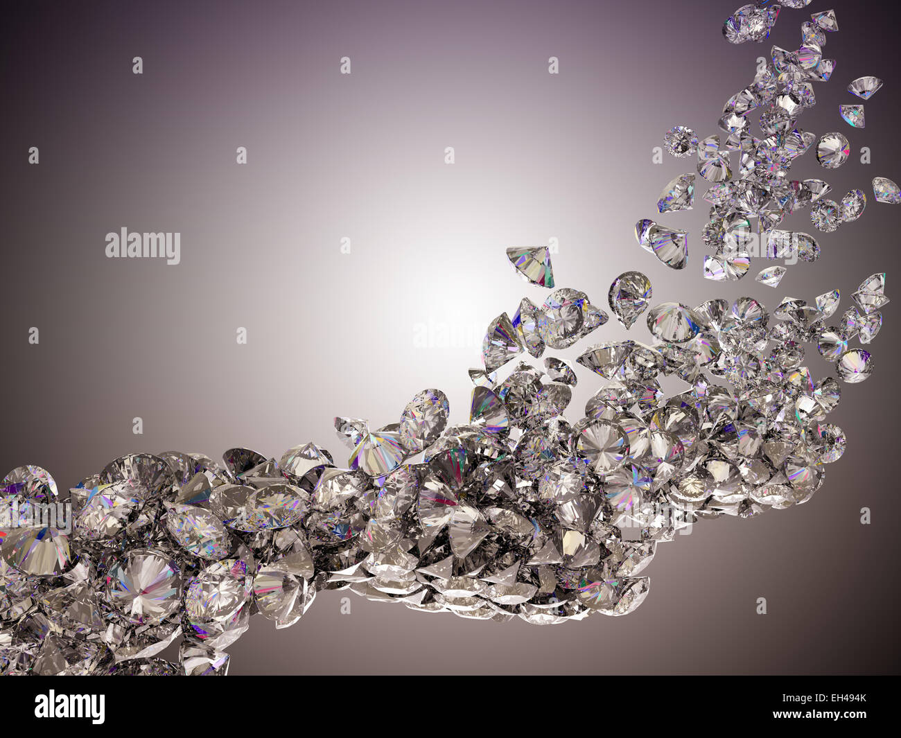 Large diamonds flow over studio light background Stock Photo - Alamy