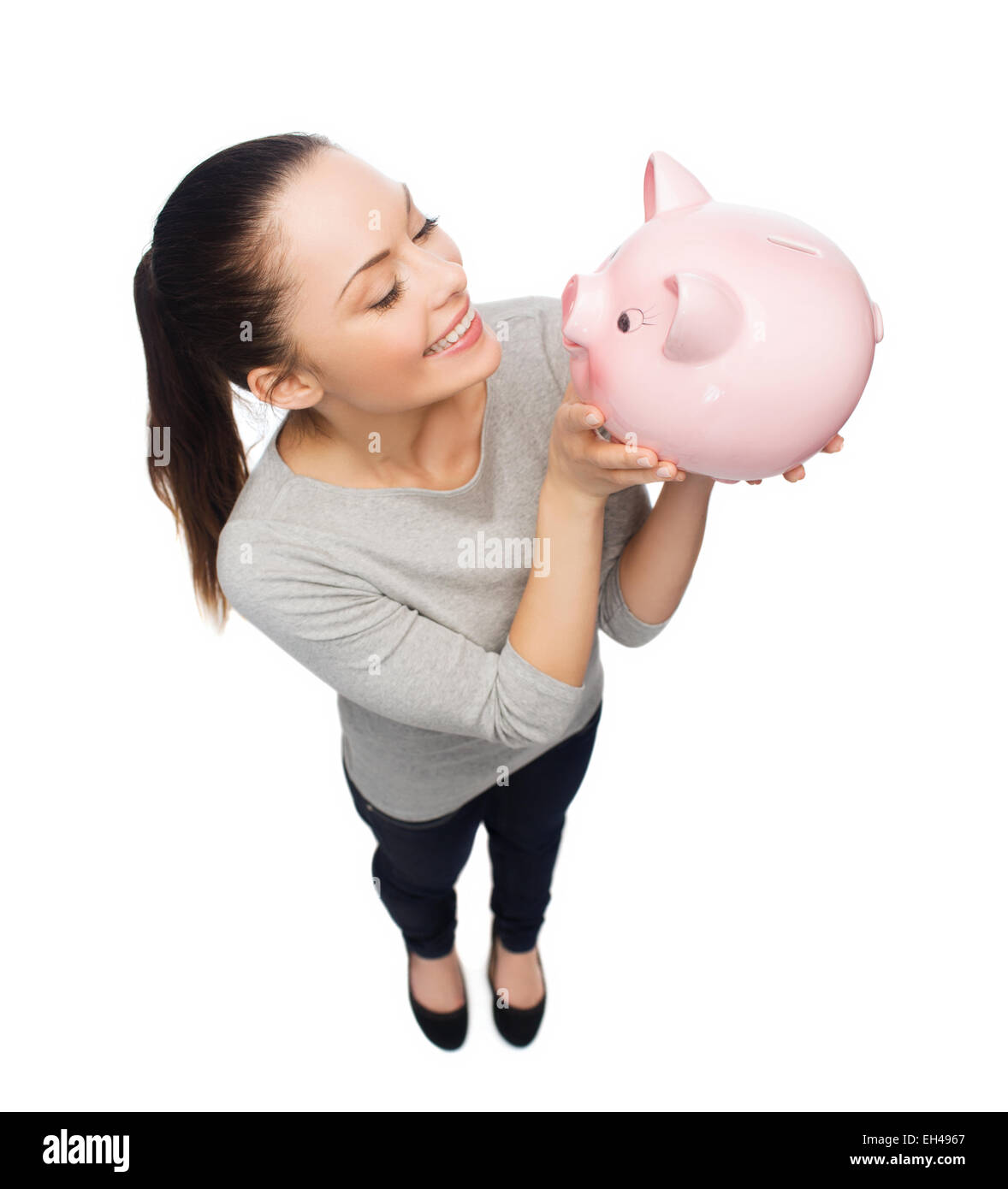 Earn money happy woman Cut Out Stock Images & Pictures - Alamy