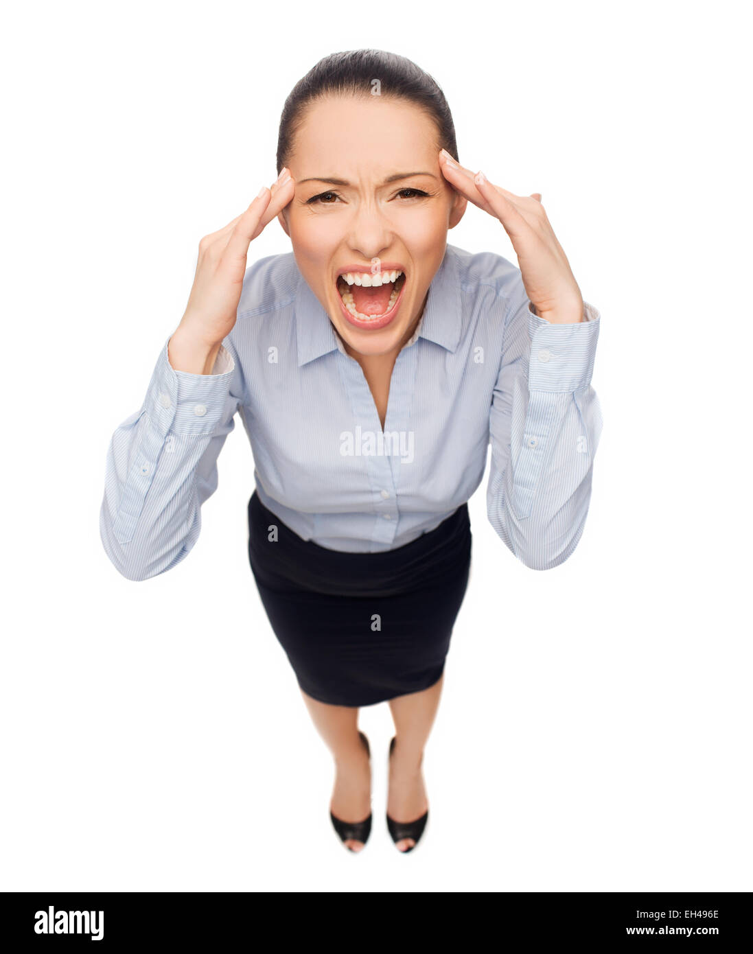 Frightened woman Cut Out Stock Images & Pictures - Alamy