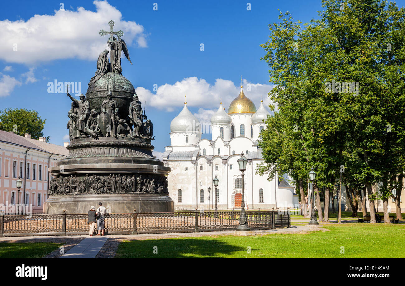 Bronze monument for Millennium of Russia and St. Sophia cathedral in ...
