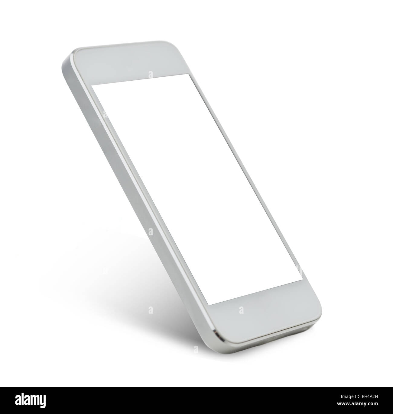 white smarthphone with blank black screen Stock Photo - Alamy