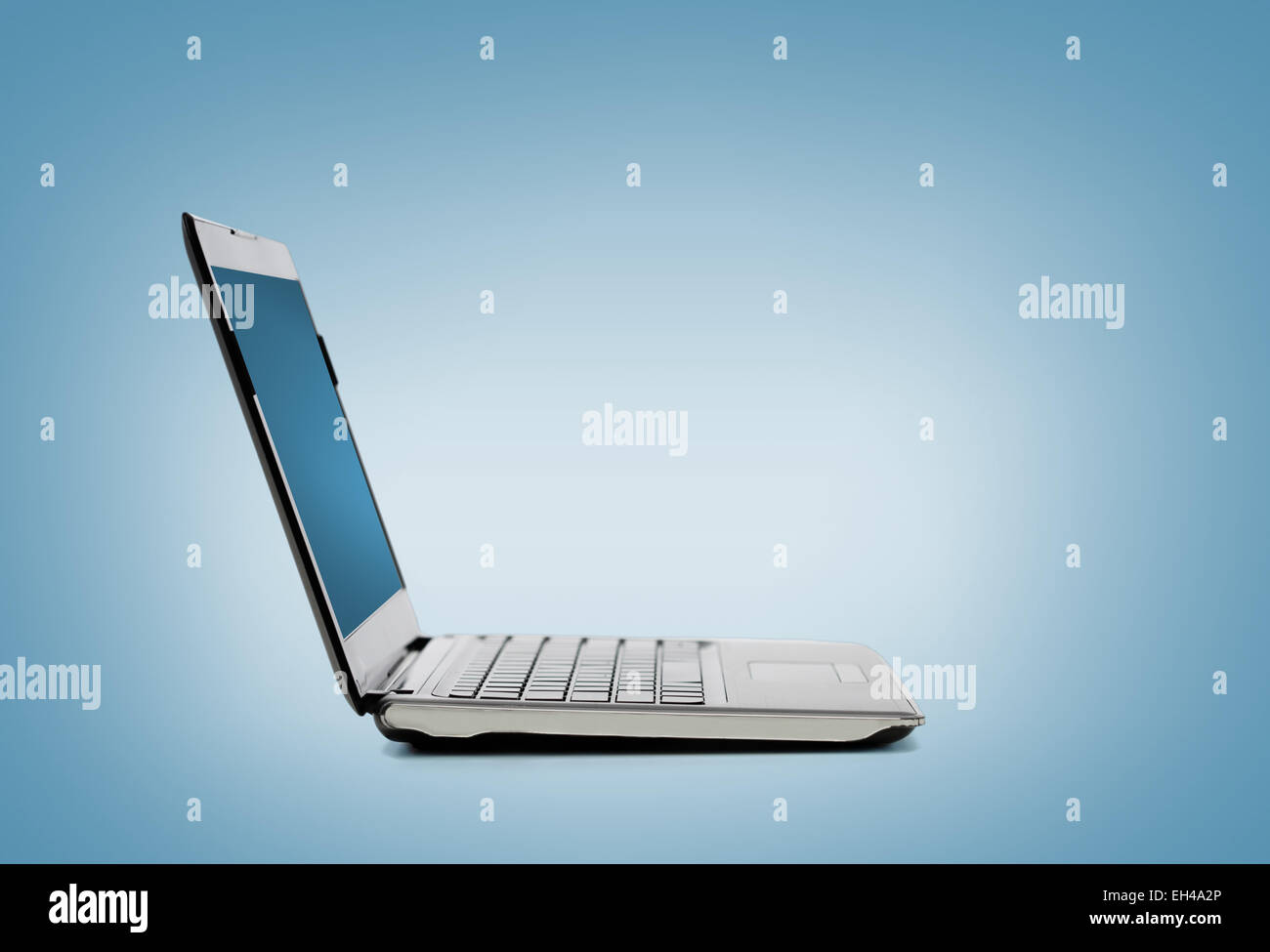 laptop computer with blank black screen Stock Photo - Alamy