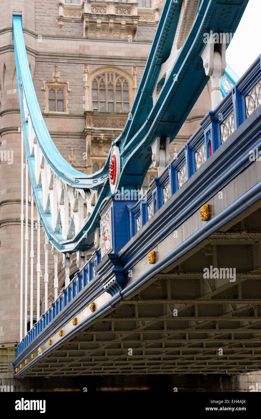 Tower Bridge from below, underneath, London, UK Stock Photo - Alamy