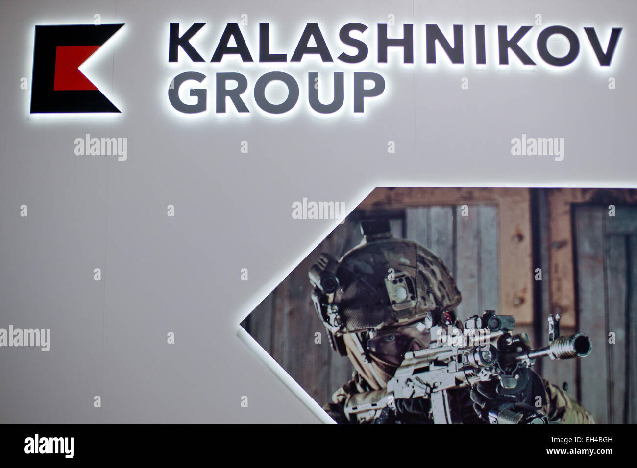 Nuremberg, Germany. 6th Mar, 2015. The logo of Kalashnikov Group at the ...