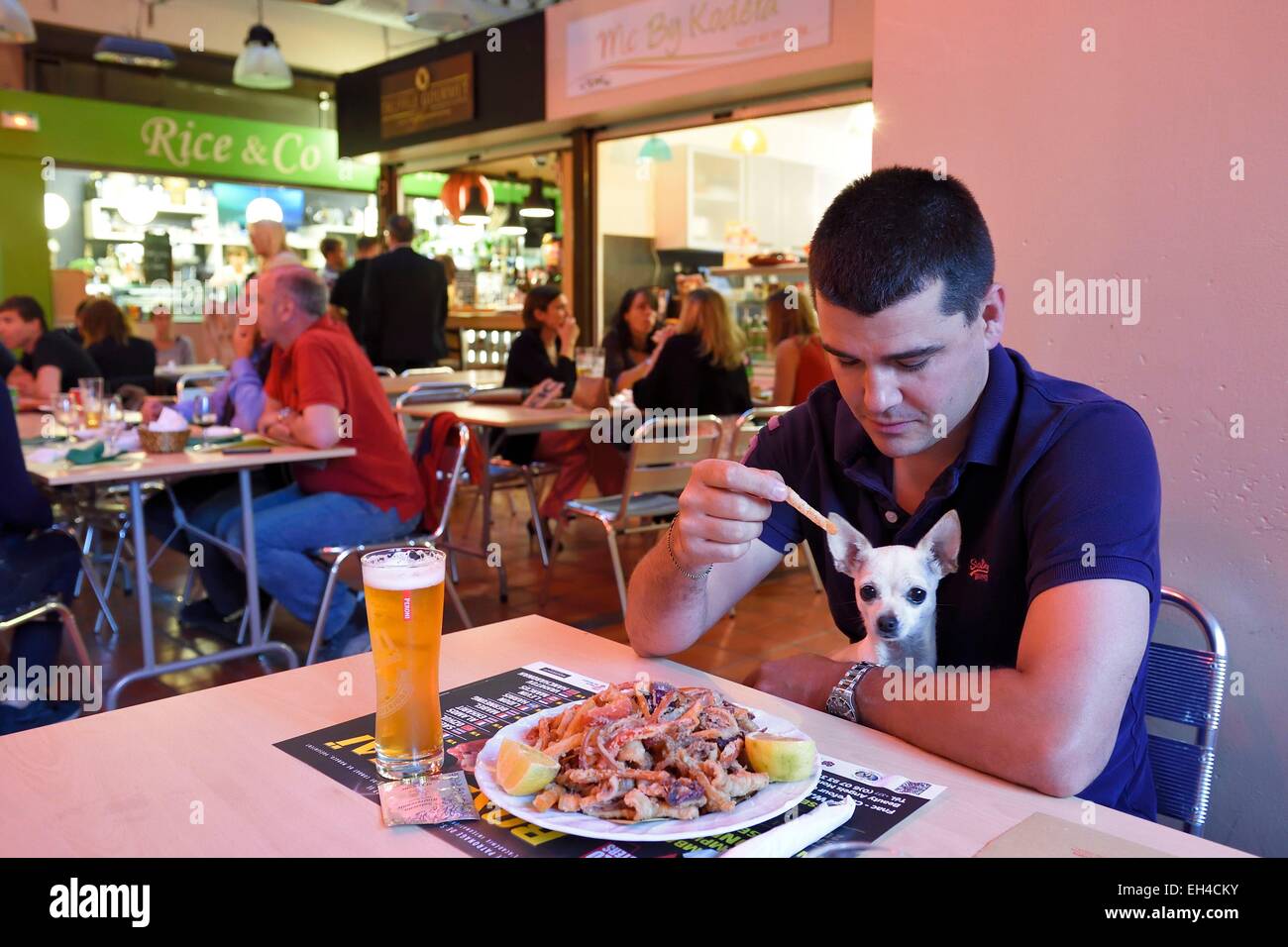 Principality of Monaco, Monaco, one of the restaurant of the Condamine ...
